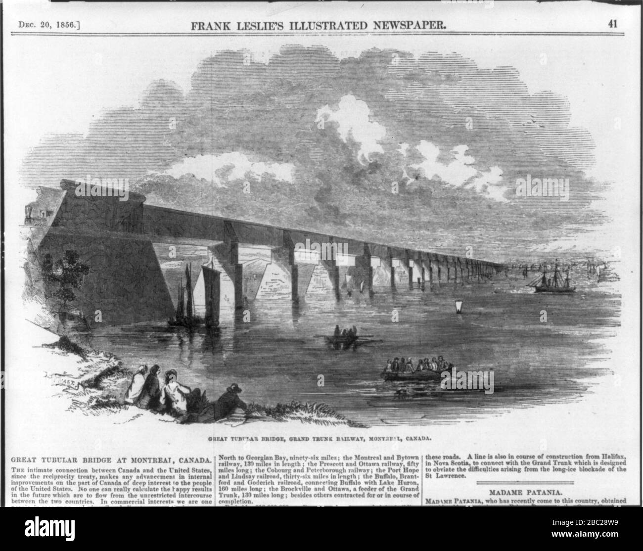 Great Tubular Bridge, Grand Trunk Railway, Montreal, Canada Stock Photo ...