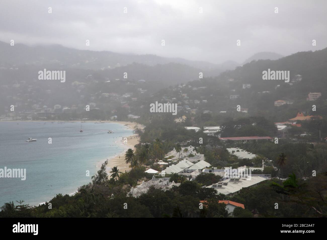 Grenada rain over St George's view from the villa balcony at Mount ...