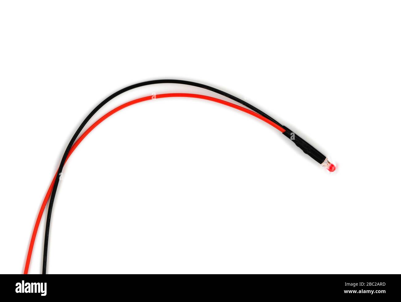 red led with black and red wires Stock Photo - Alamy