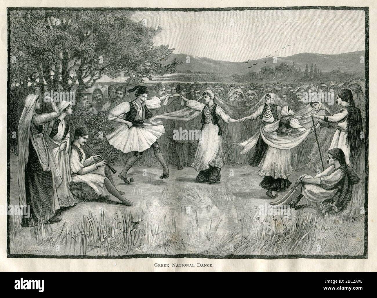 Greek national dance - Mahaffy John Pentland - 1890 Stock Photo - Alamy