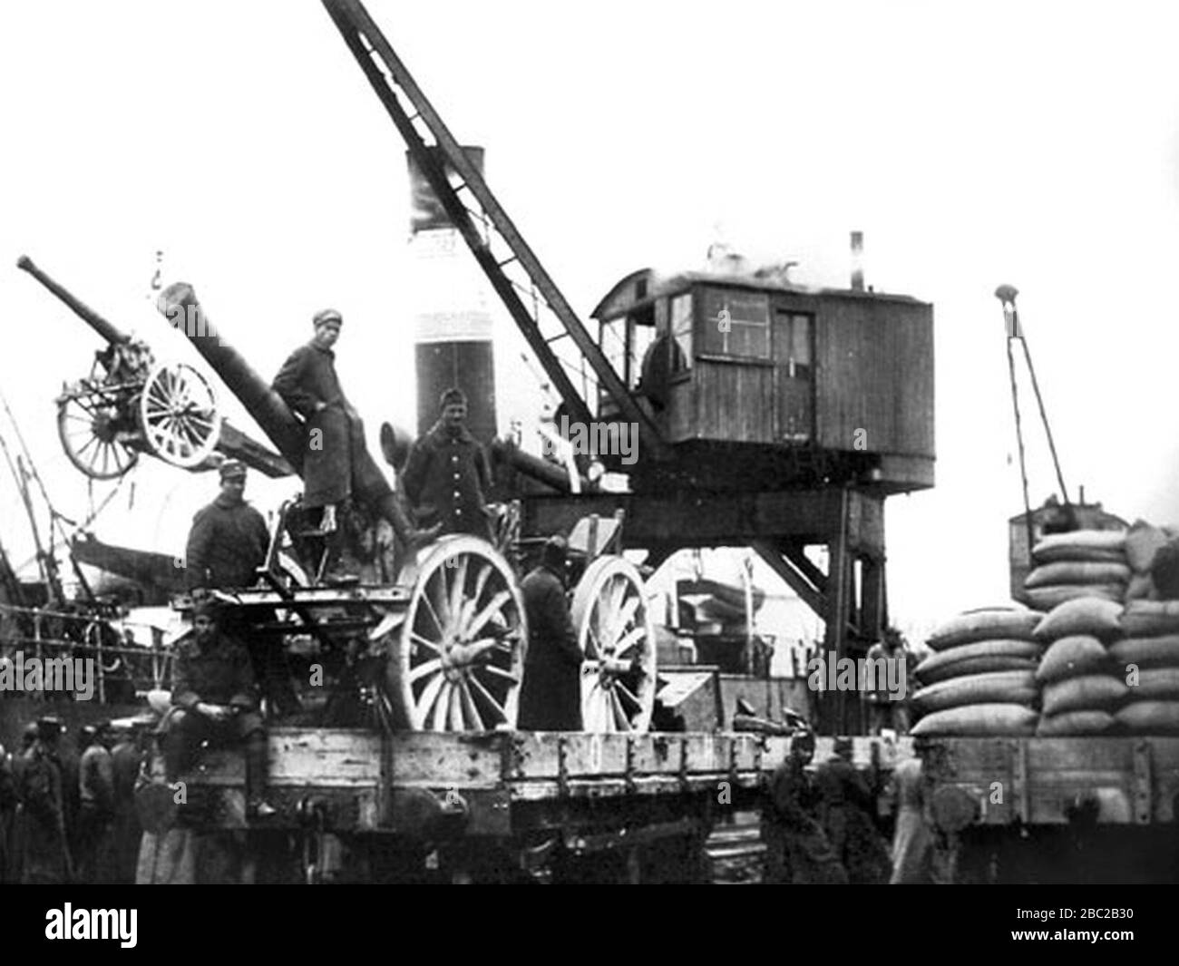 Greek troops loading artillery at the port of Smyrna Stock Photo - Alamy