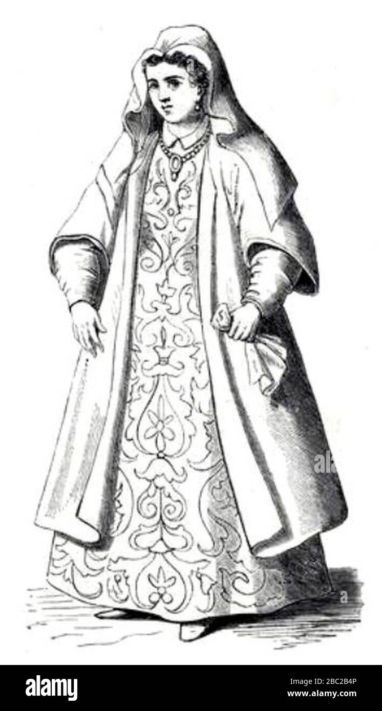 Greek woman of Pera 16th century (cropped Stock Photo - Alamy