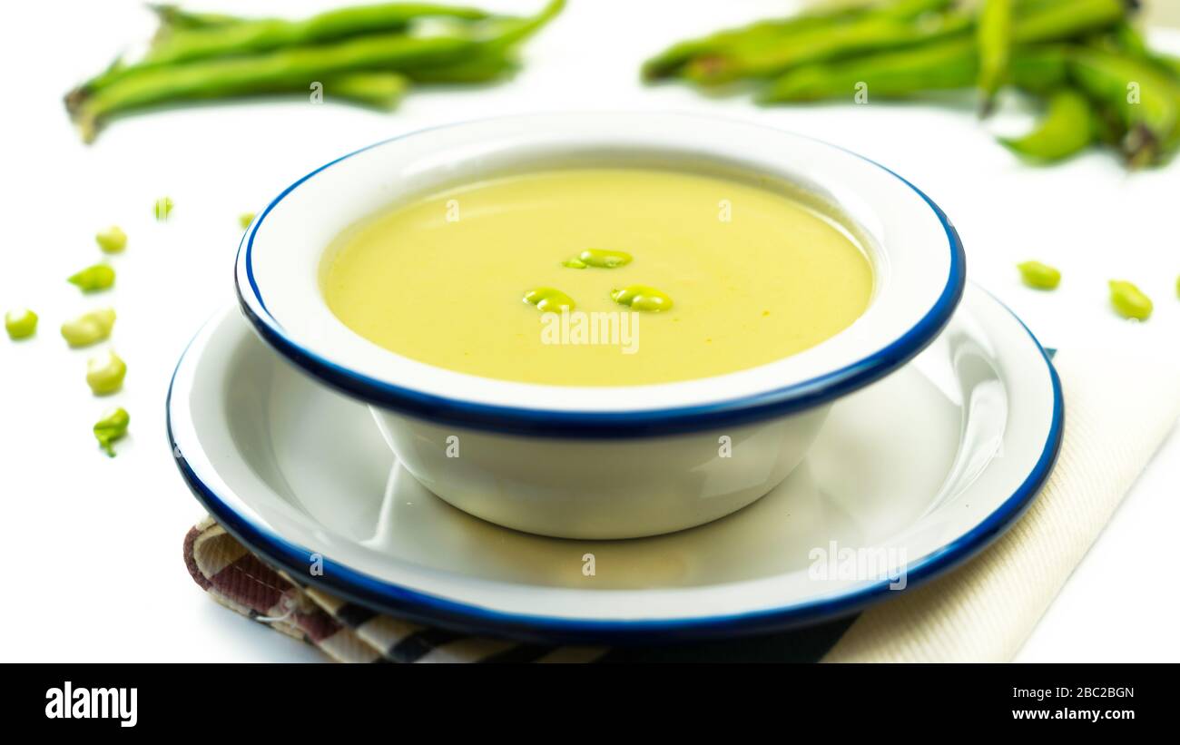fresh fava bean soup Stock Photo - Alamy