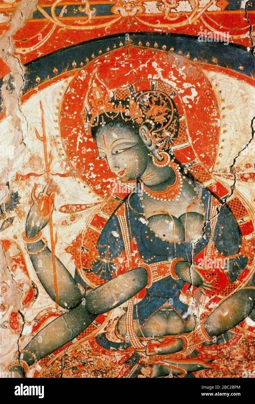 Green Tara as Prajnaparamita. Sumtsek hall at Alchi monastery, Ladakh ...