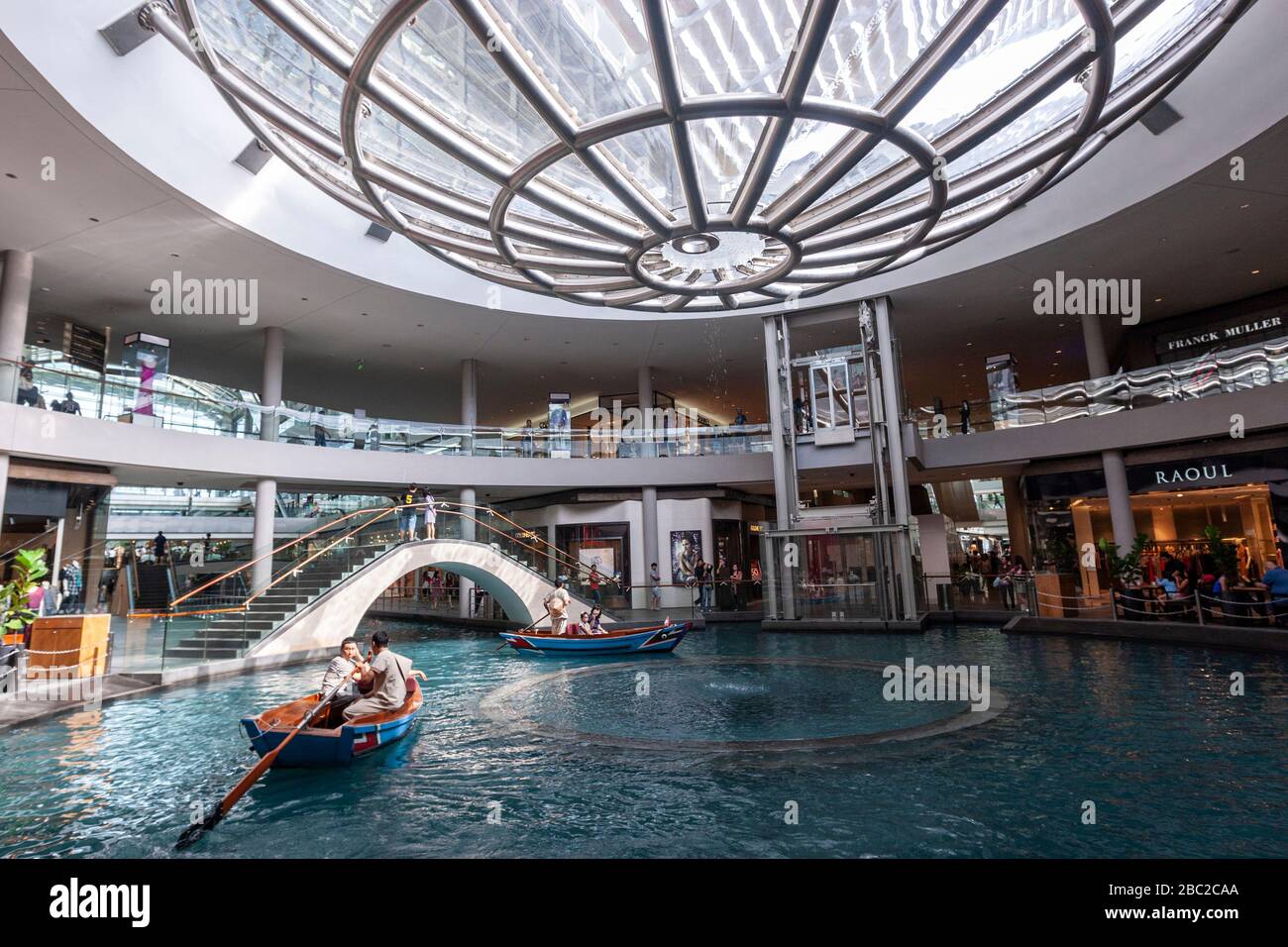 The Rain Oculus above the shopping mall canal was designed by Ned Kahn ...