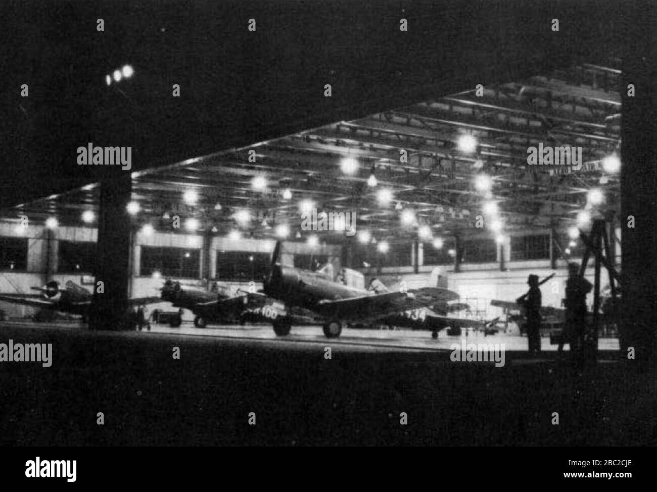 Greenville Army Airfield - Night Airraft Maintenence in Hangar Stock ...