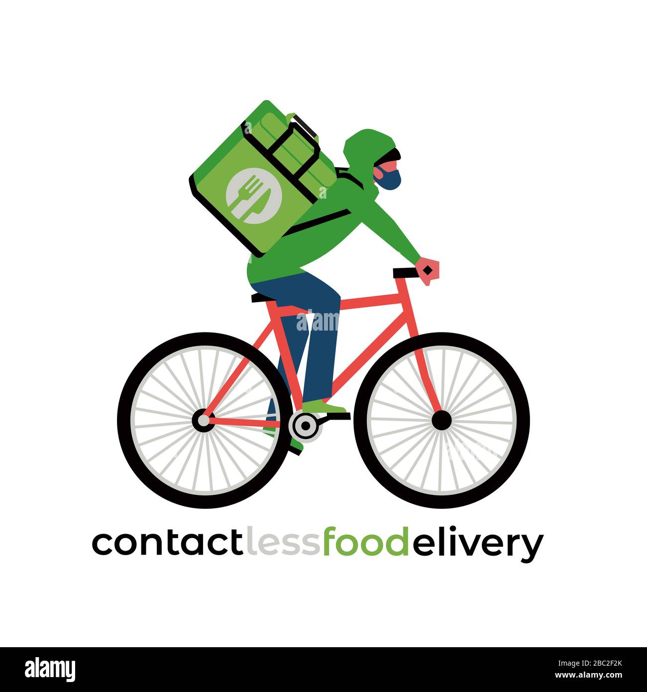 Food delivery vector social Cut Out Stock Images & Pictures - Alamy
