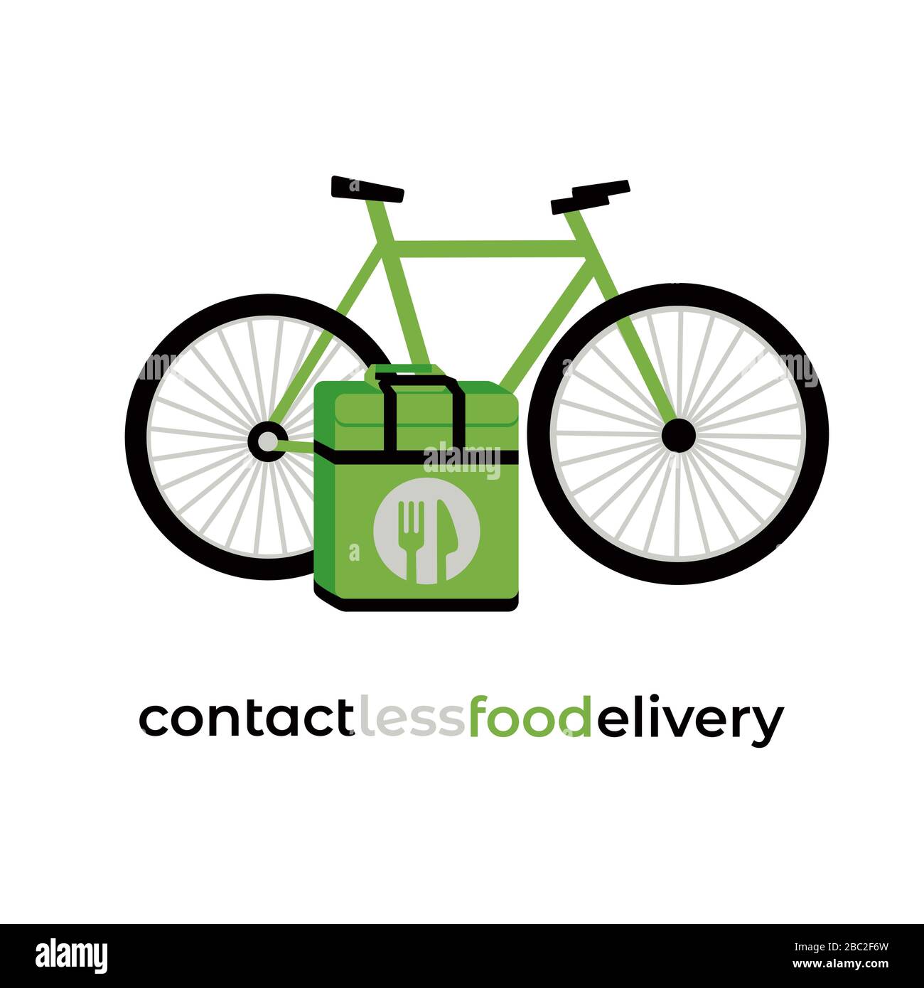 No-contact food delivery riding vector icon Stock Vector Image & Art ...