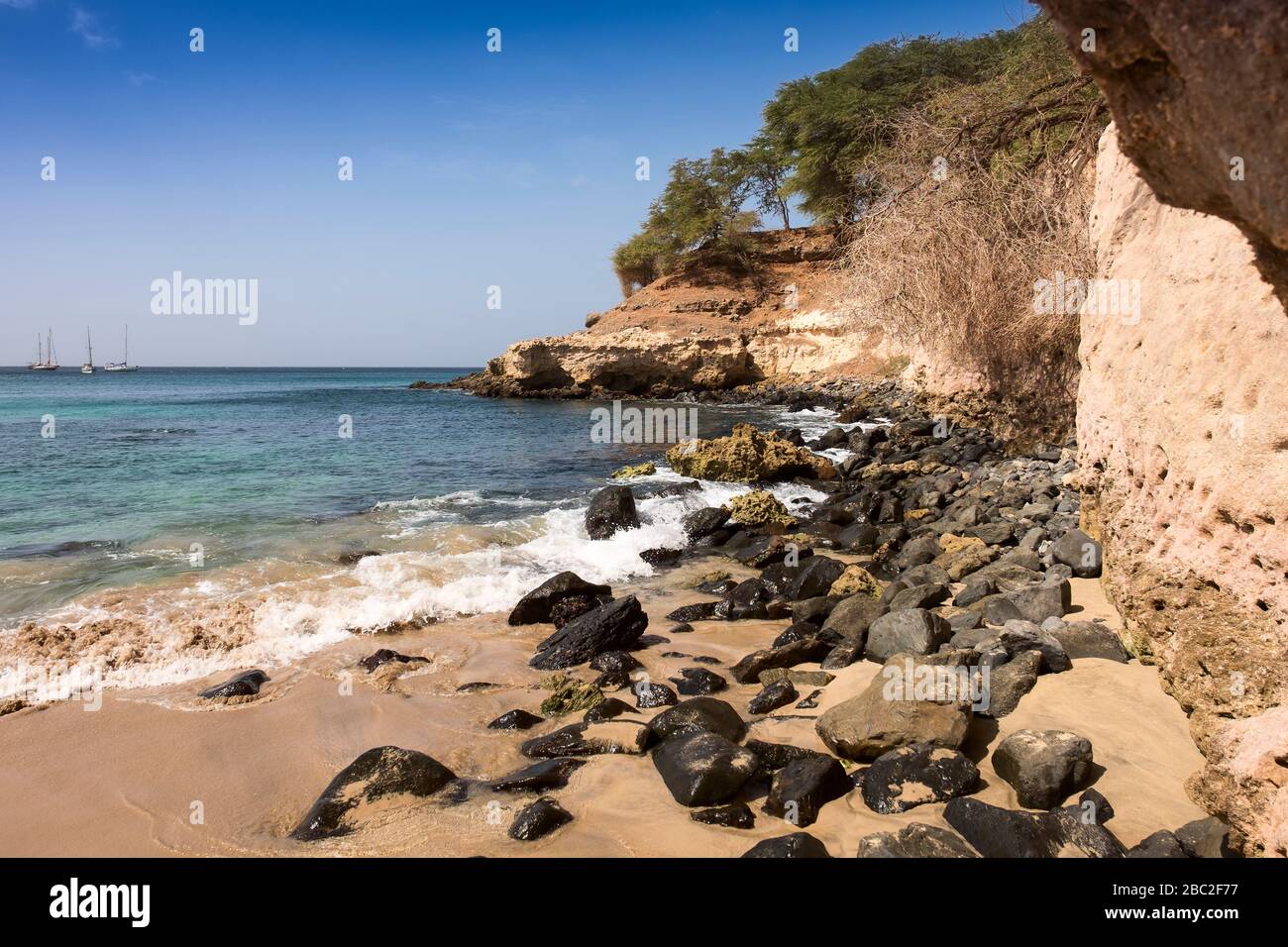 Tarrafal beach in Santiago island in Cape Verde - Cabo Verde Stock ...