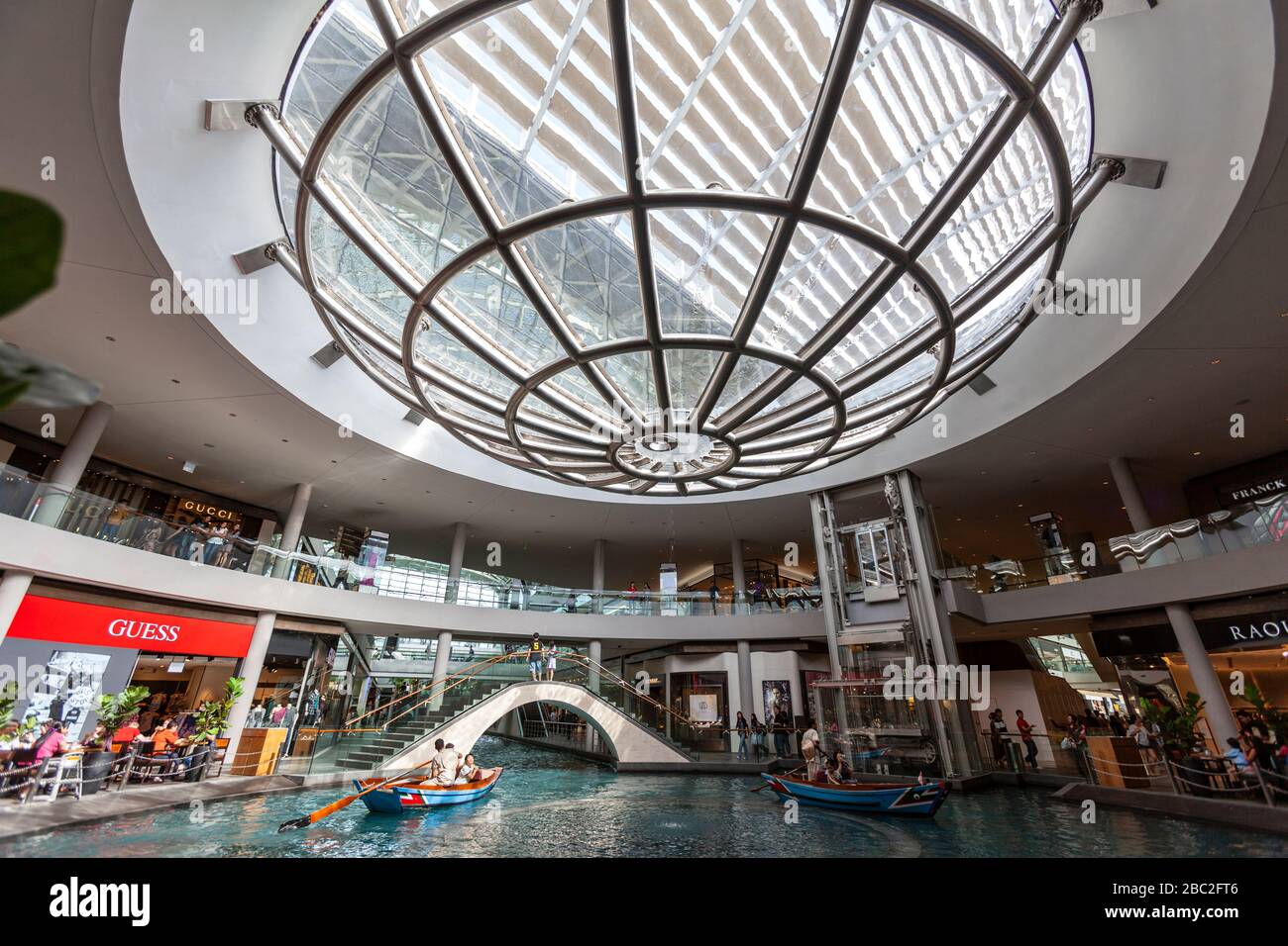 The Rain Oculus above the shopping mall canal was designed by Ned Kahn ...