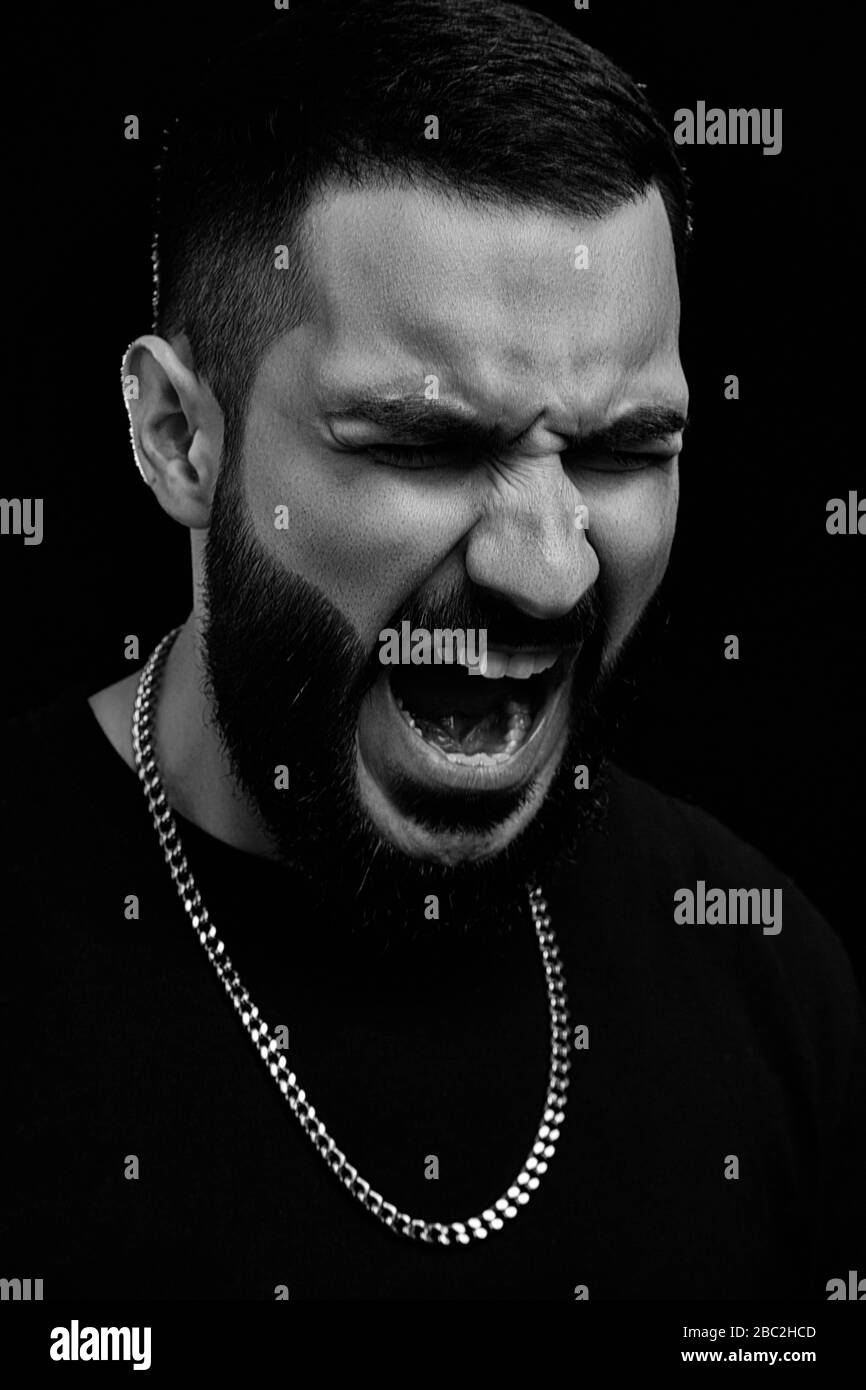 Yell anger Black and White Stock Photos & Images - Alamy