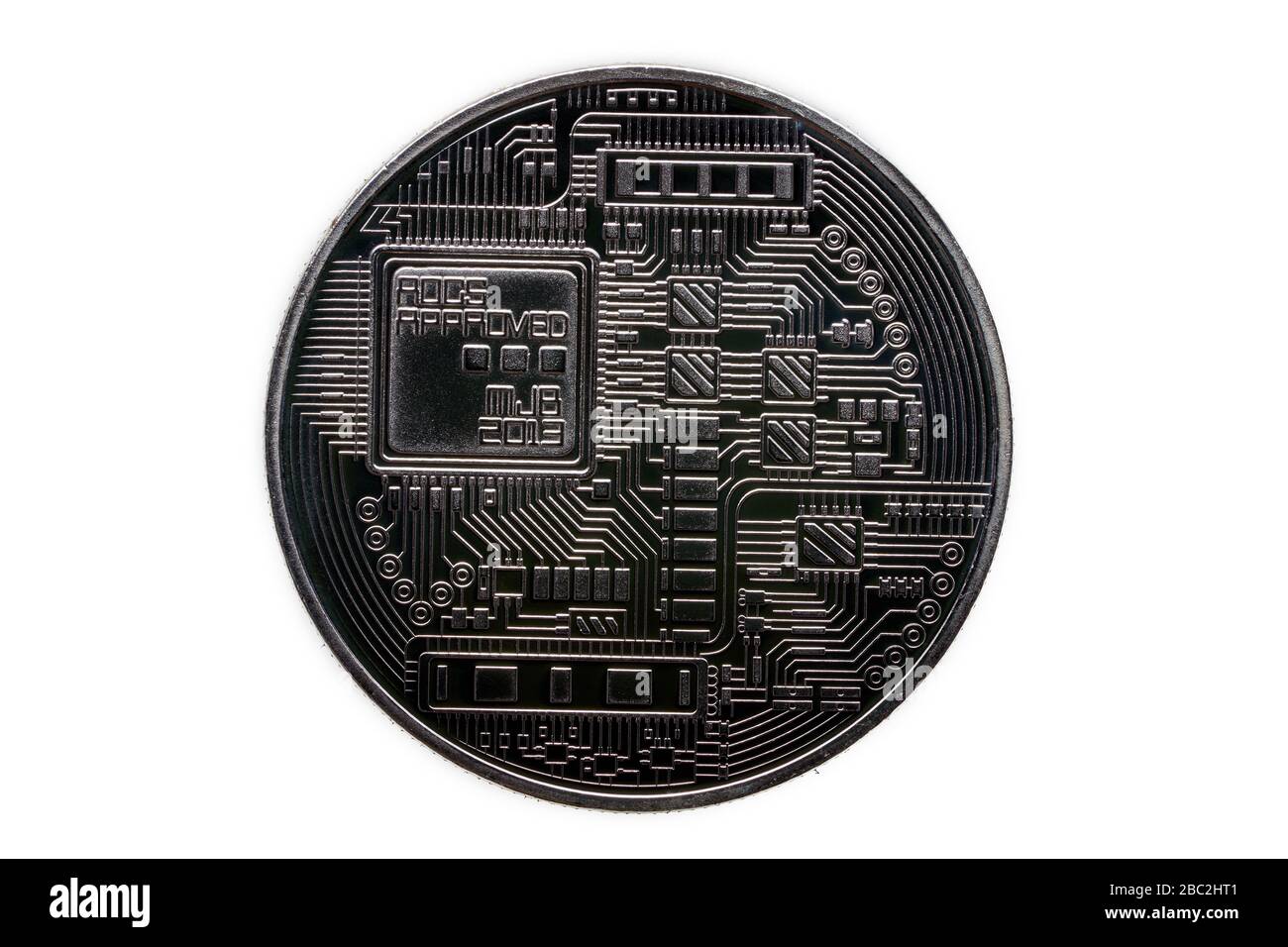 Silver bitcoin coin isolated on white background Stock Photo - Alamy