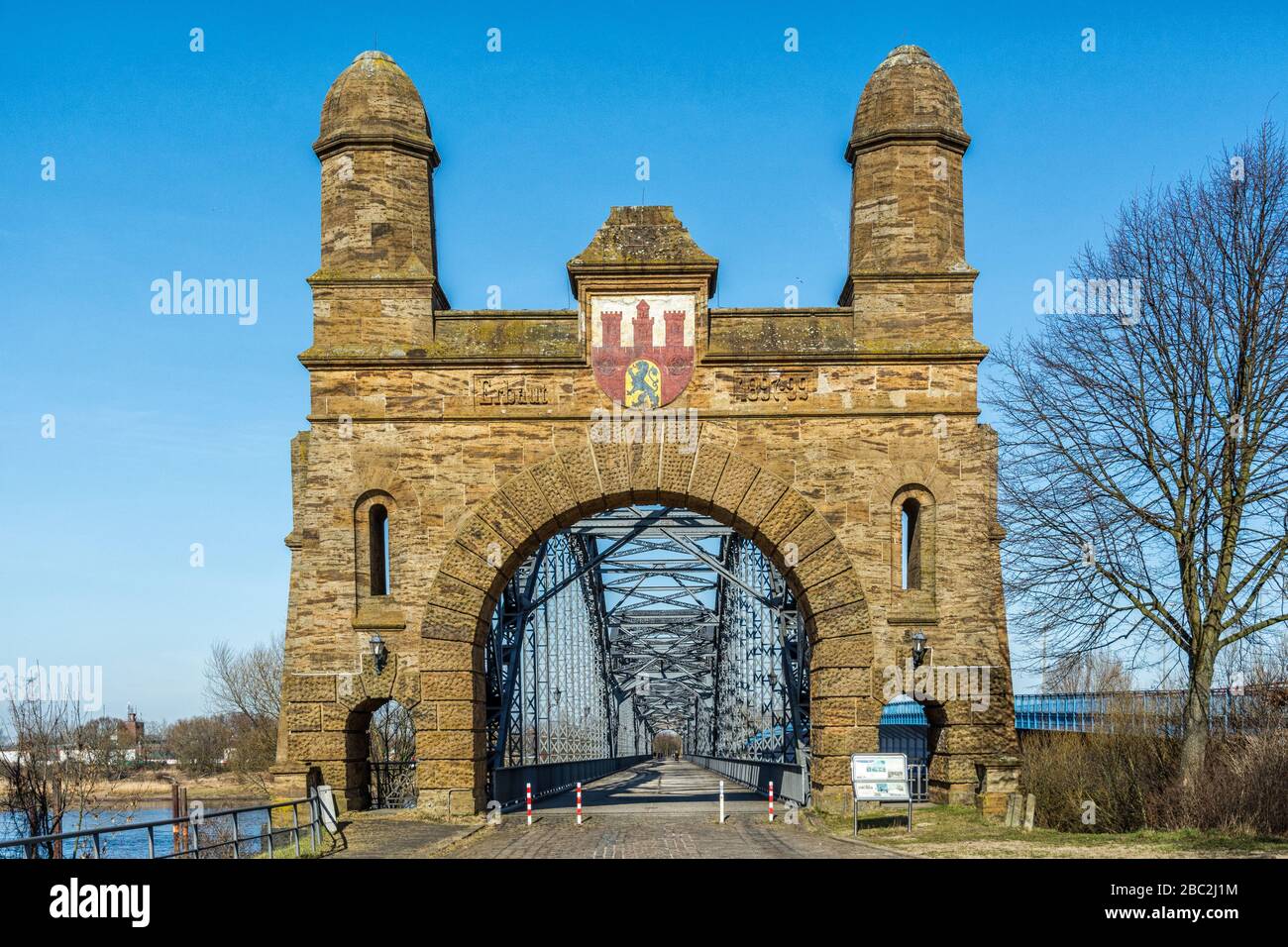 The old Harburg Elbe Bridge in Hamburg Stock Photo - Alamy