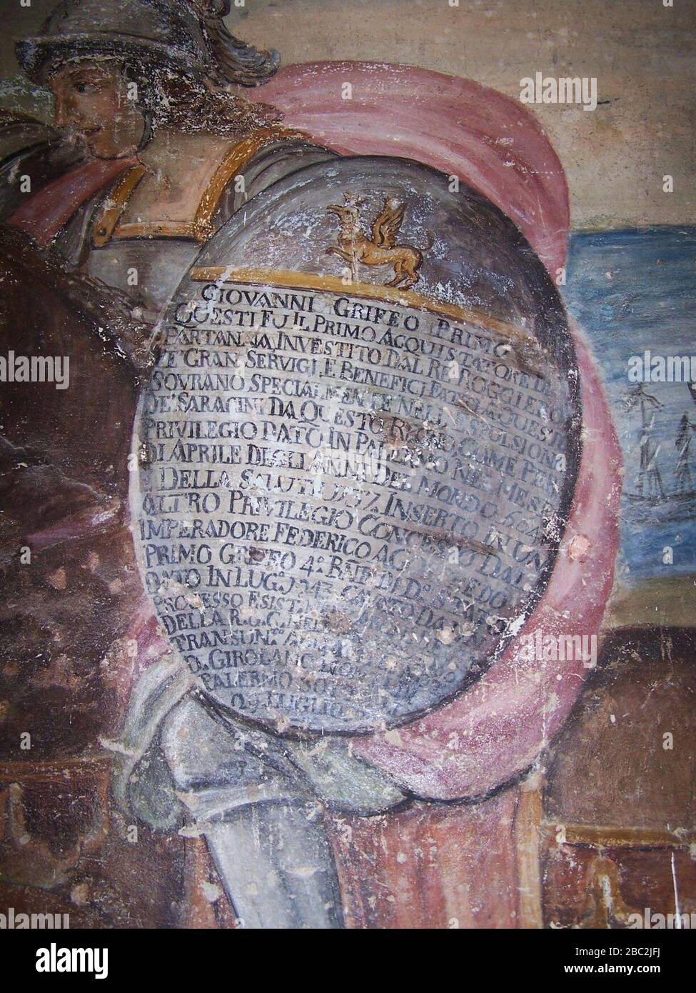 GRIFEO castello Partanna affresco particolare Stock Photo - Alamy