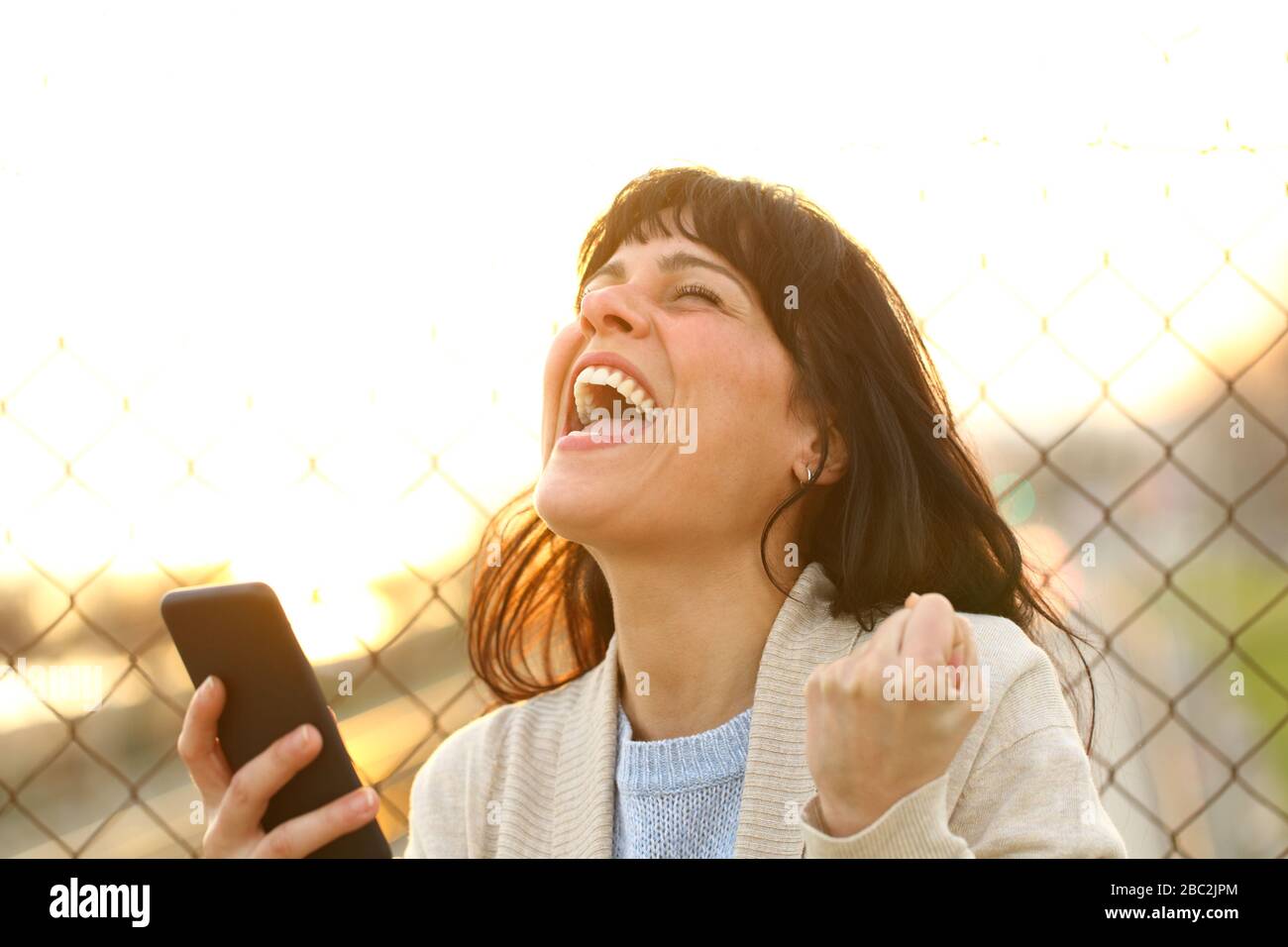 Girl winning prize hi-res stock photography and images - Alamy