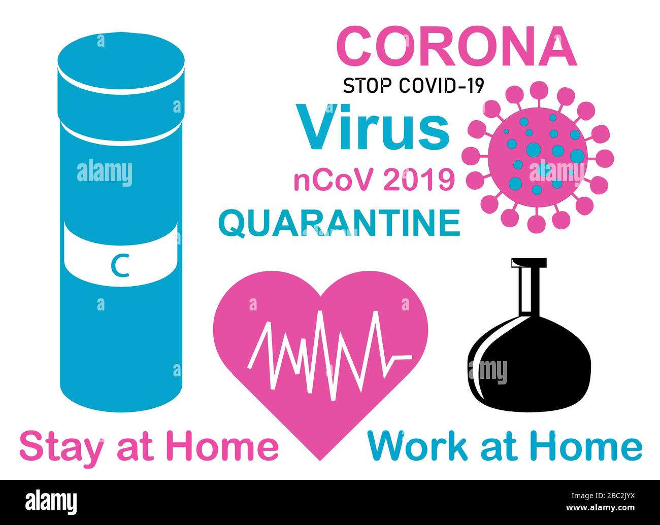 Stop Coronavirus Disease 2020. Covid-19 Visual Support nCov. Quarantine ...