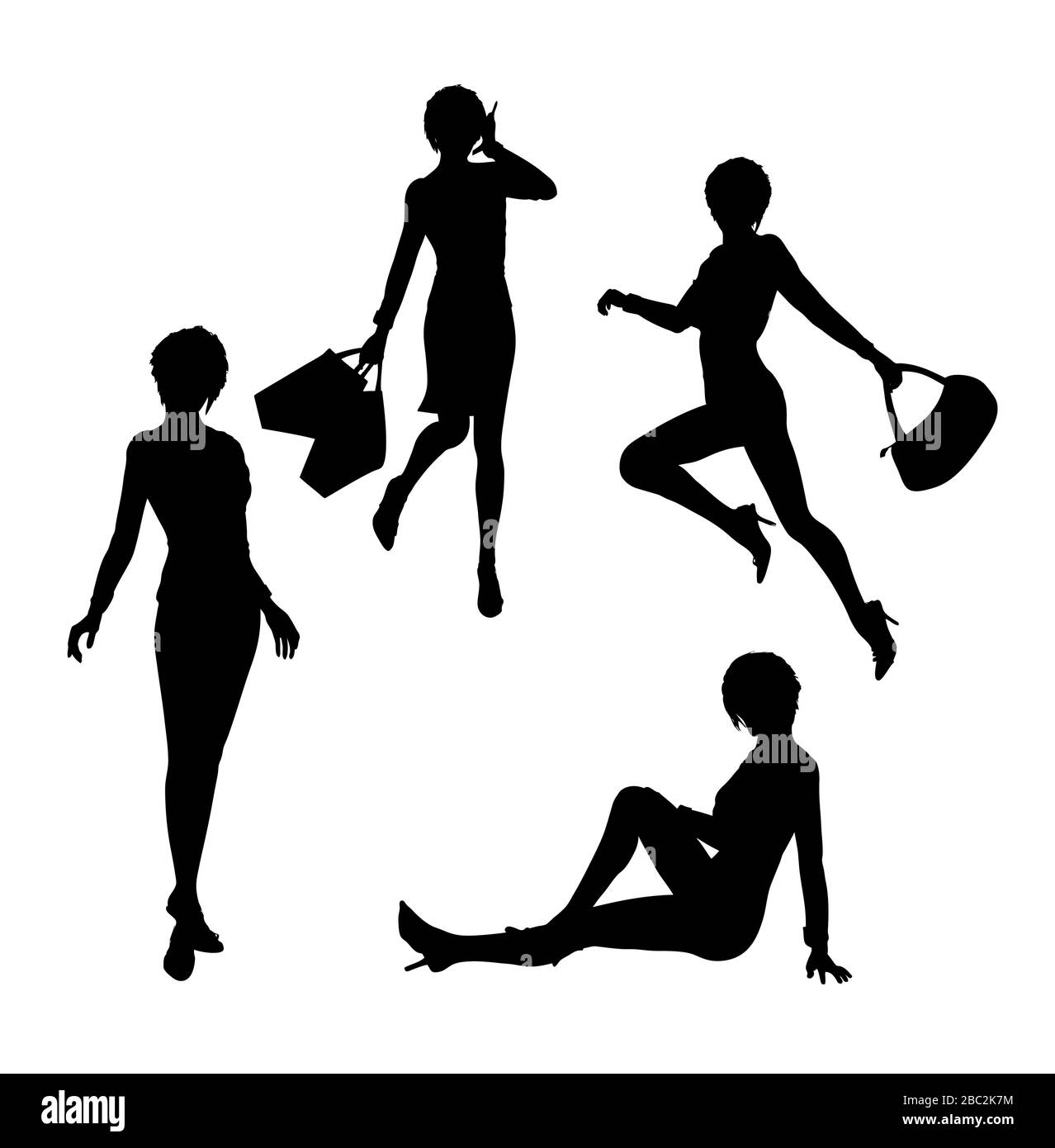 Silhouettes women Black and White Stock Photos & Images - Alamy