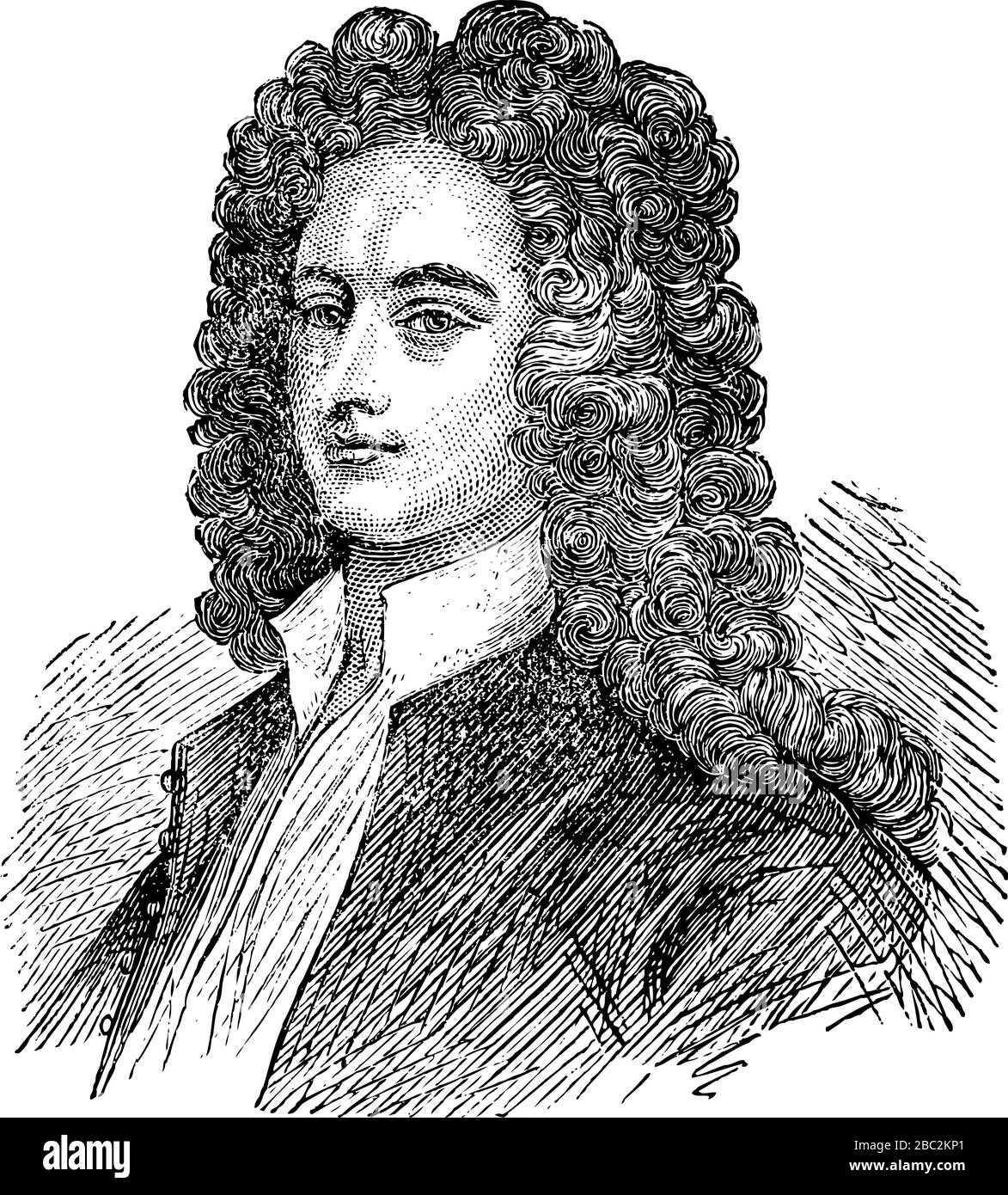 Alexander Pope Vintage Engraved line art drawing black and white ...