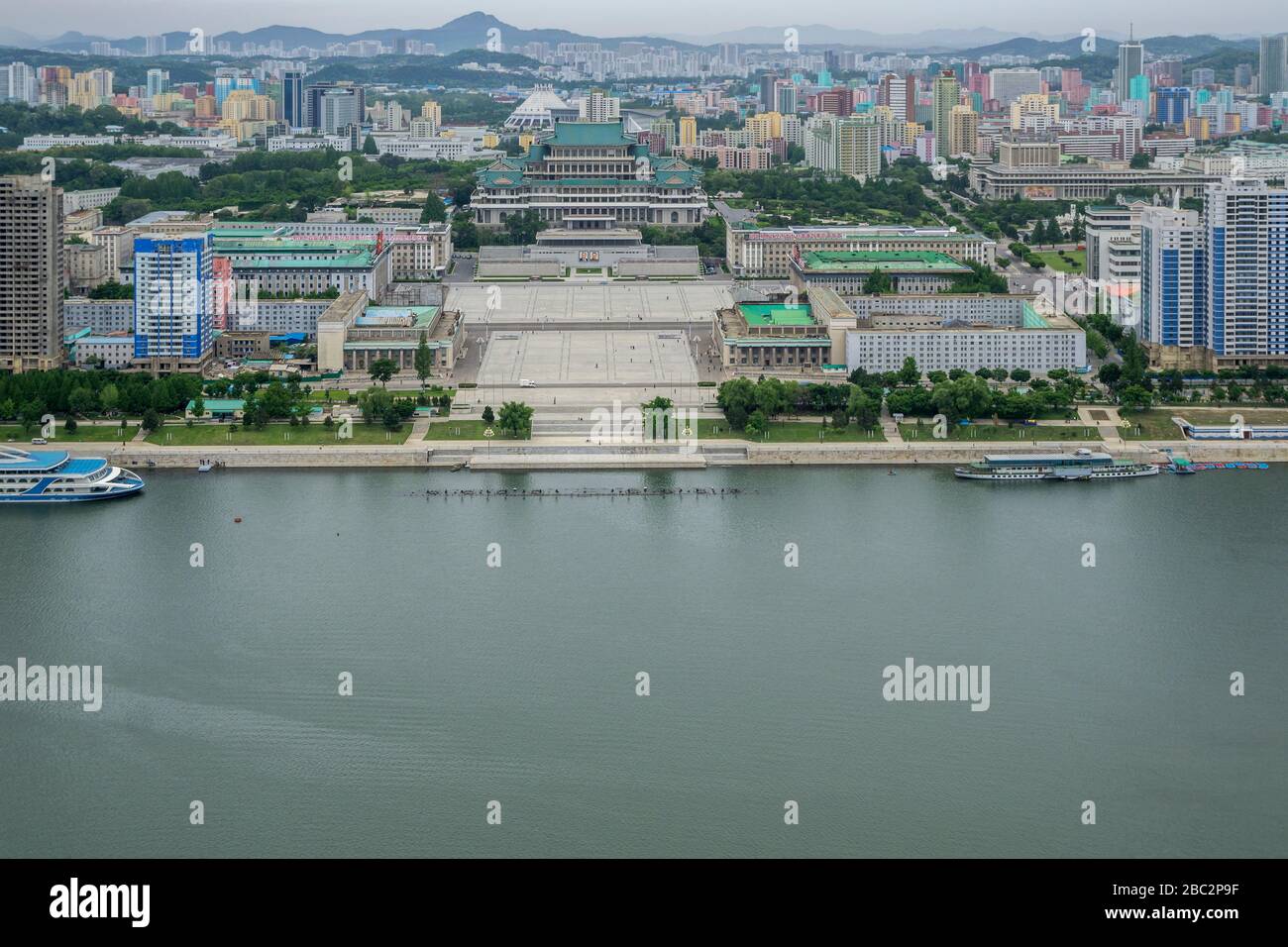 Kim Il-sung square seen from the Juche tower top, Pyongan Province ...