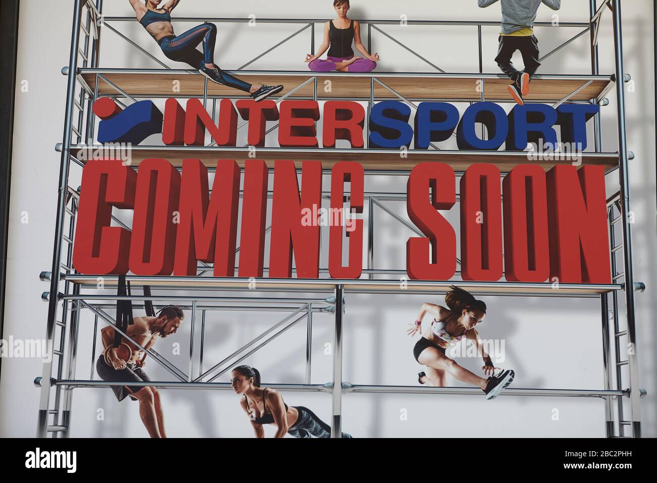 Intersport shop sign Stock Photo - Alamy