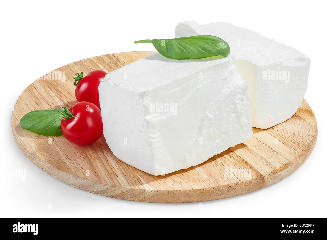 Feta cheese isolated on white background. With clipping path and full ...