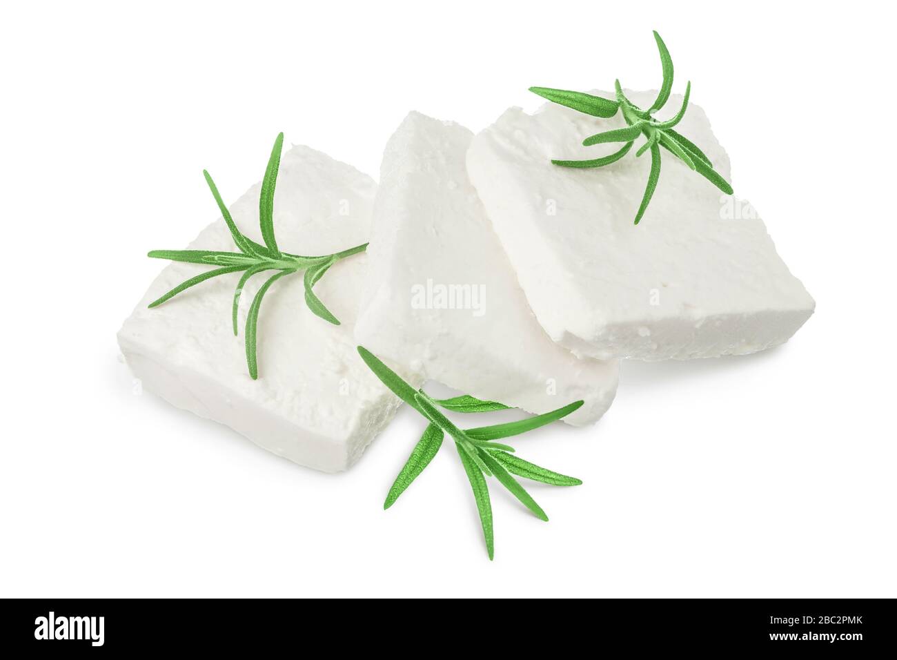 Feta cheese isolated on white background. With clipping path and full ...