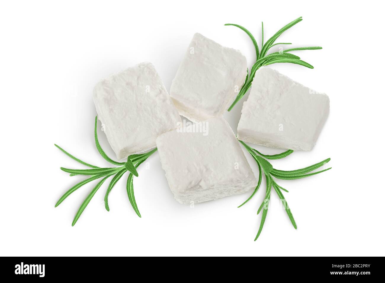 Feta cheese isolated on white background. With clipping path and full ...
