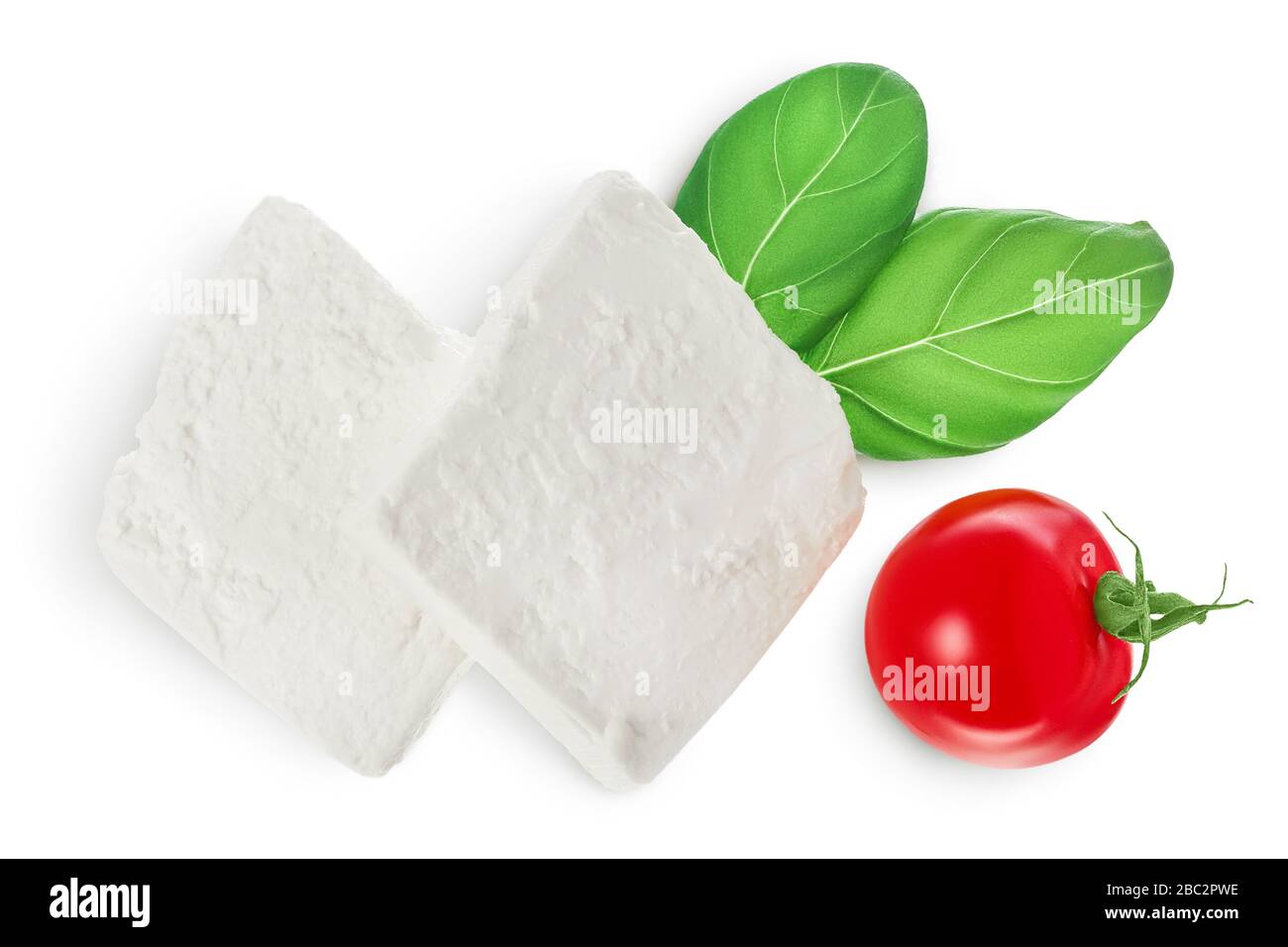 Feta cheese isolated on white background. With clipping path and full ...