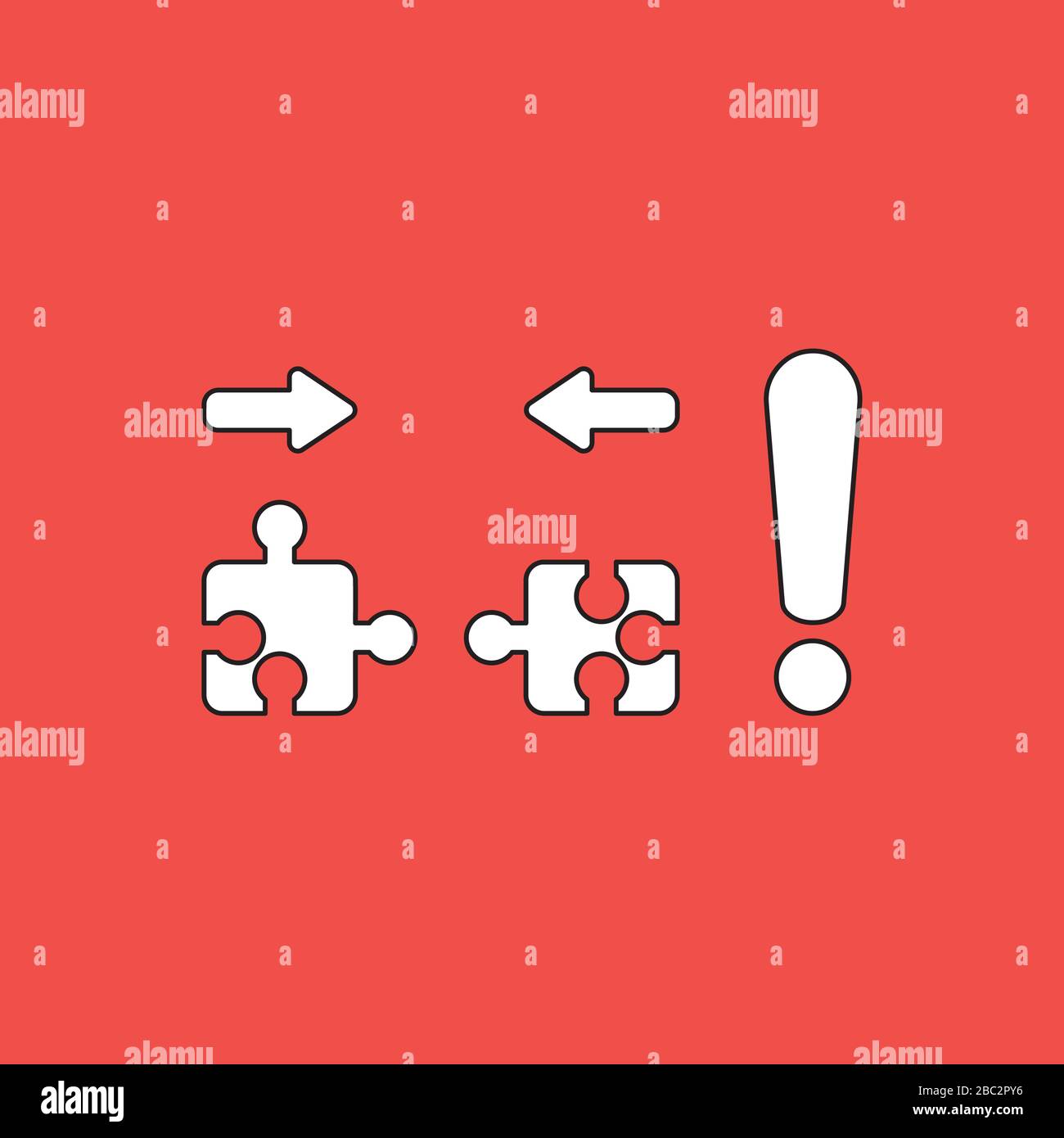 Vector illustration concept of two pieces of jigsaw puzzle that are ...