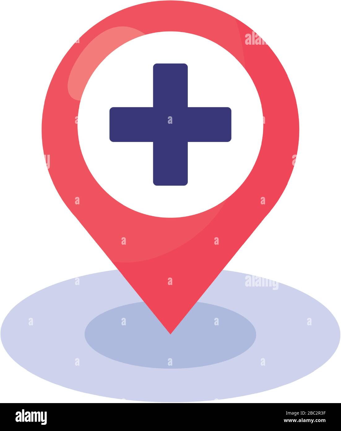 medical cross symbol in pin location detaild style Stock Vector Image ...