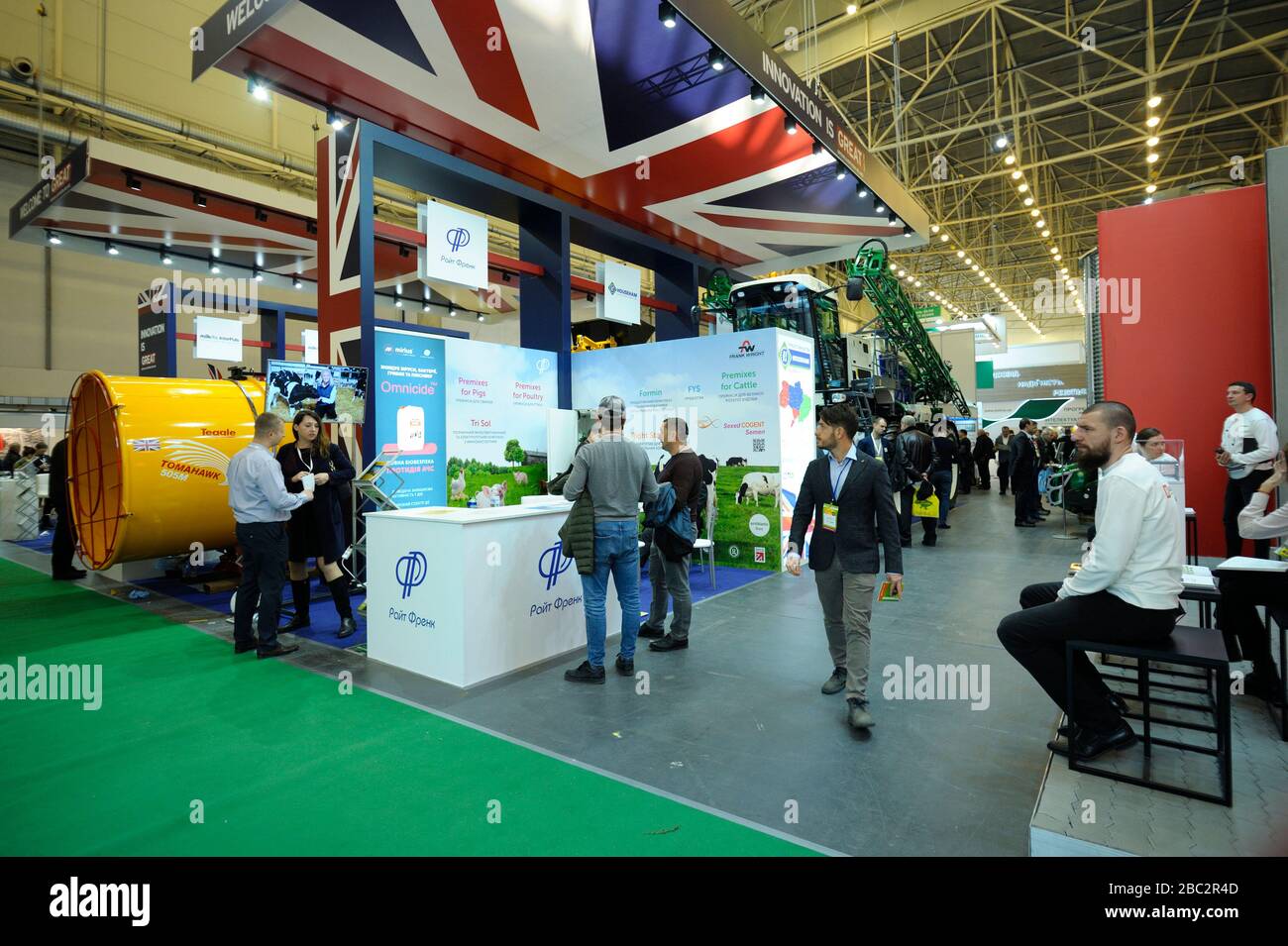 People walking around, looking at stands during an exhibition Stock ...
