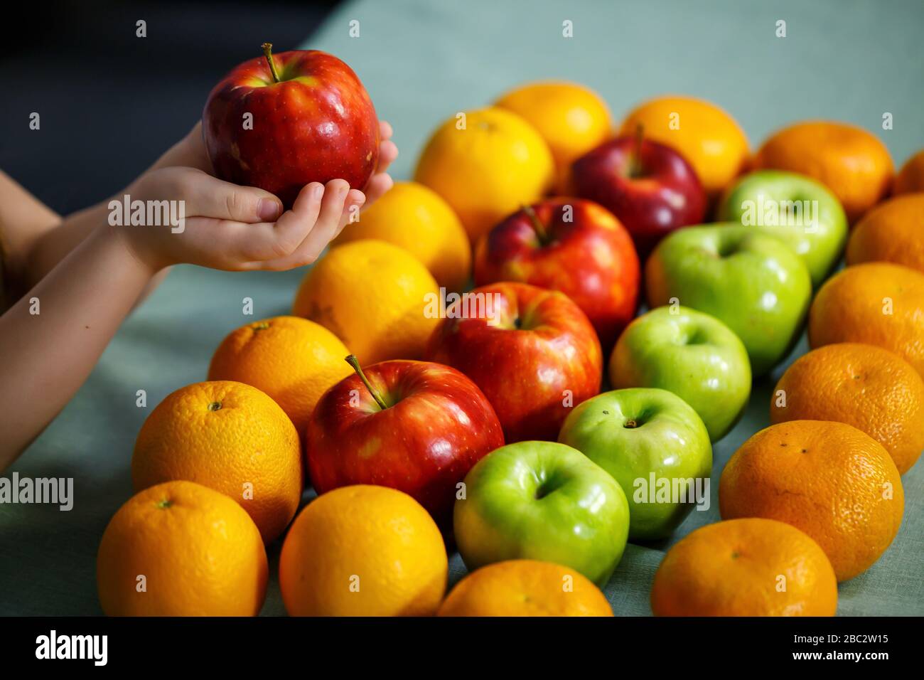 bright and fresh fruits laid out on the table Stock Photo - Alamy