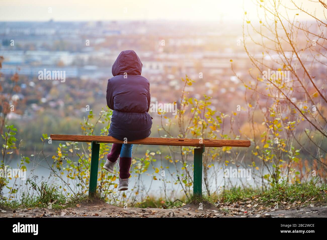 Sad Girl Sitting On Bench High Resolution Stock Photography and Images ...