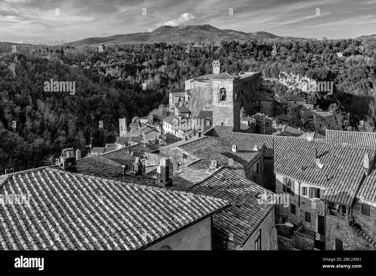 View from terrace house Black and White Stock Photos & Images - Alamy