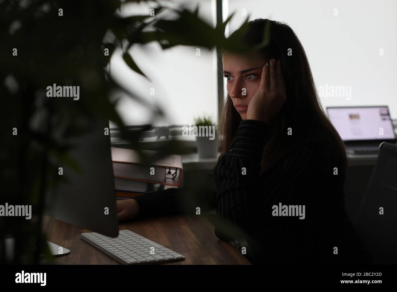 Sleepy lady at work hi-res stock photography and images - Alamy