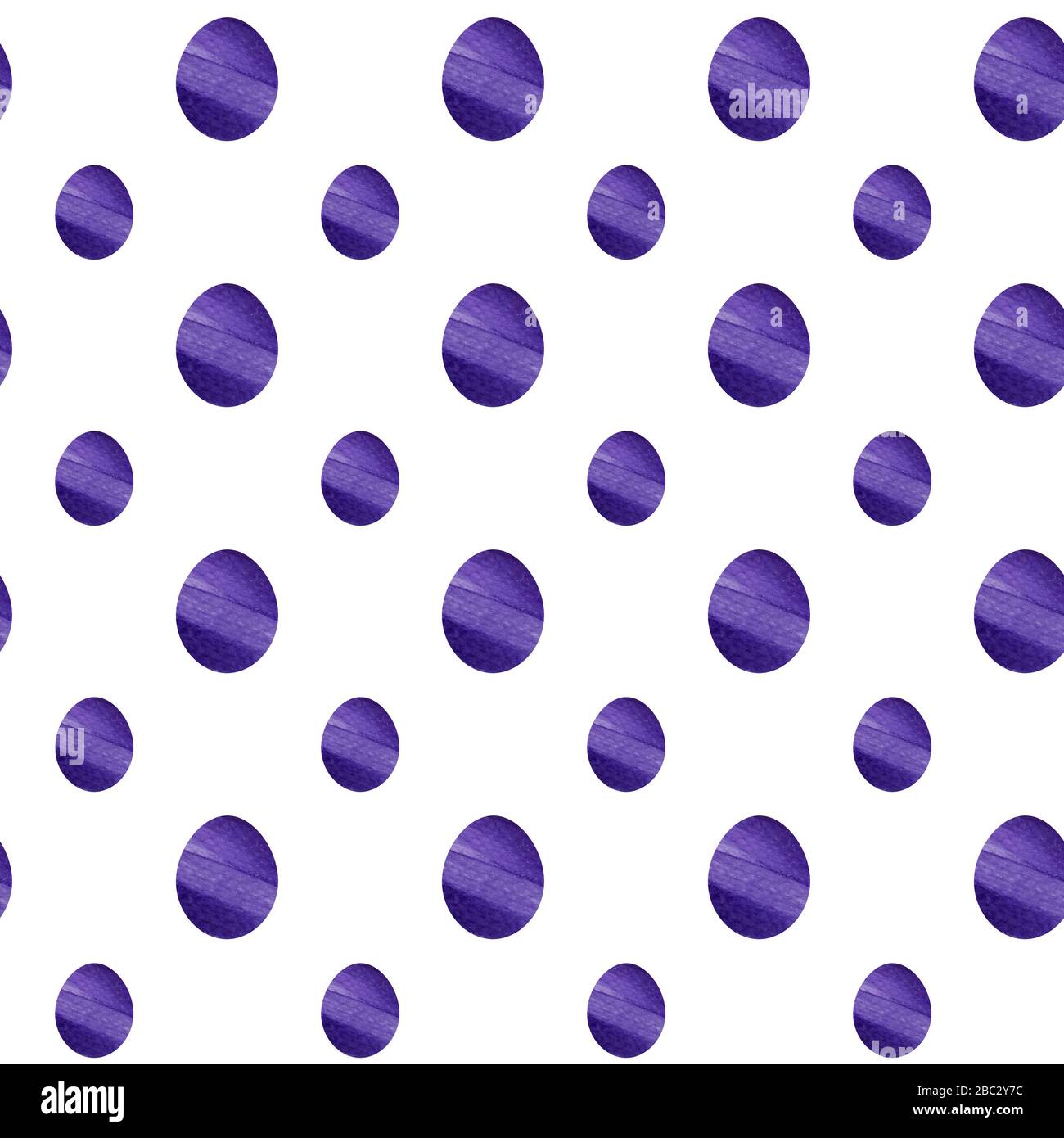 Purple Easter egg seamless pattern. Hand drawing watercolor sketch on ...