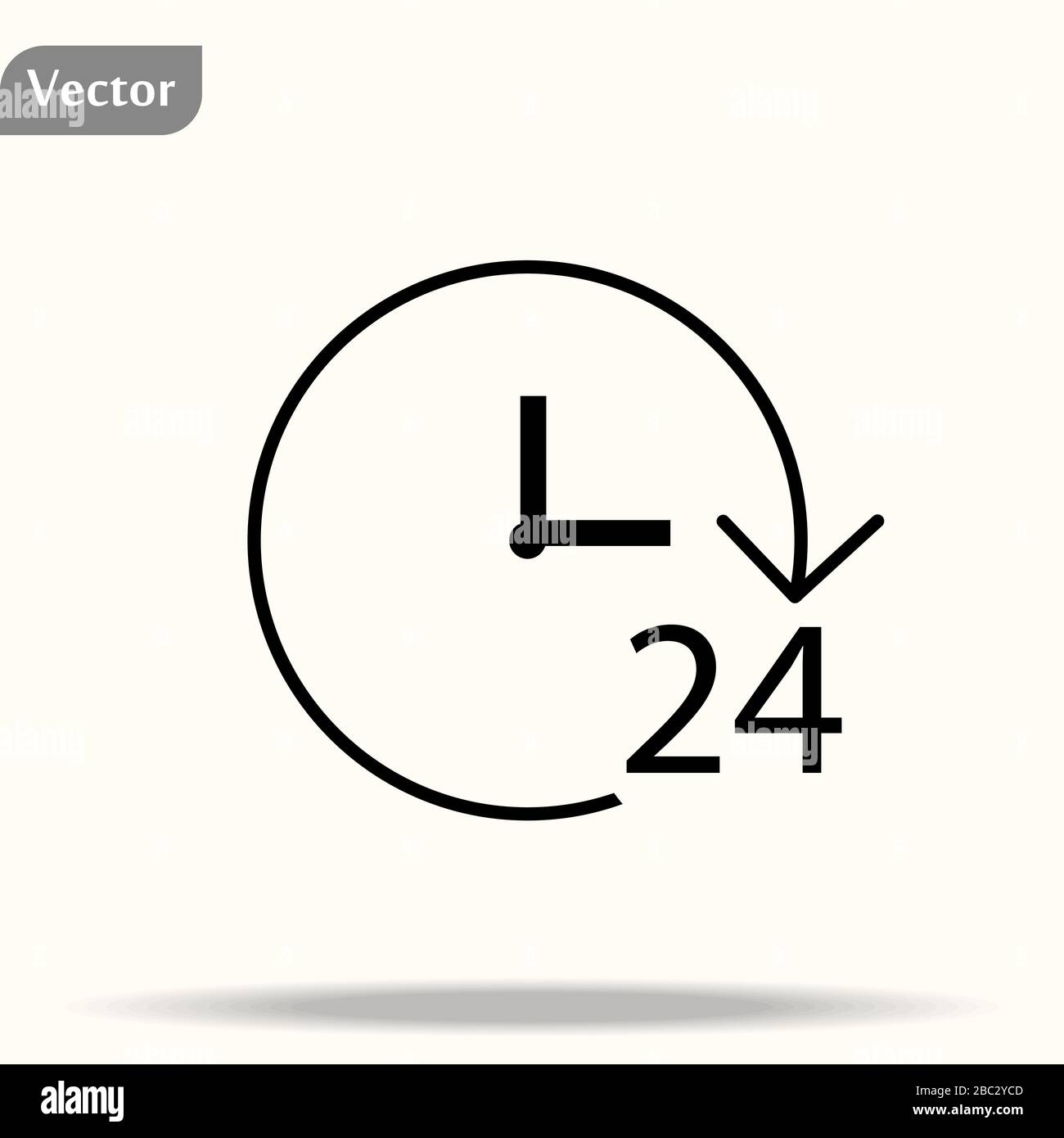 24 hours customer service sign icons, vector illustration. Flat design ...