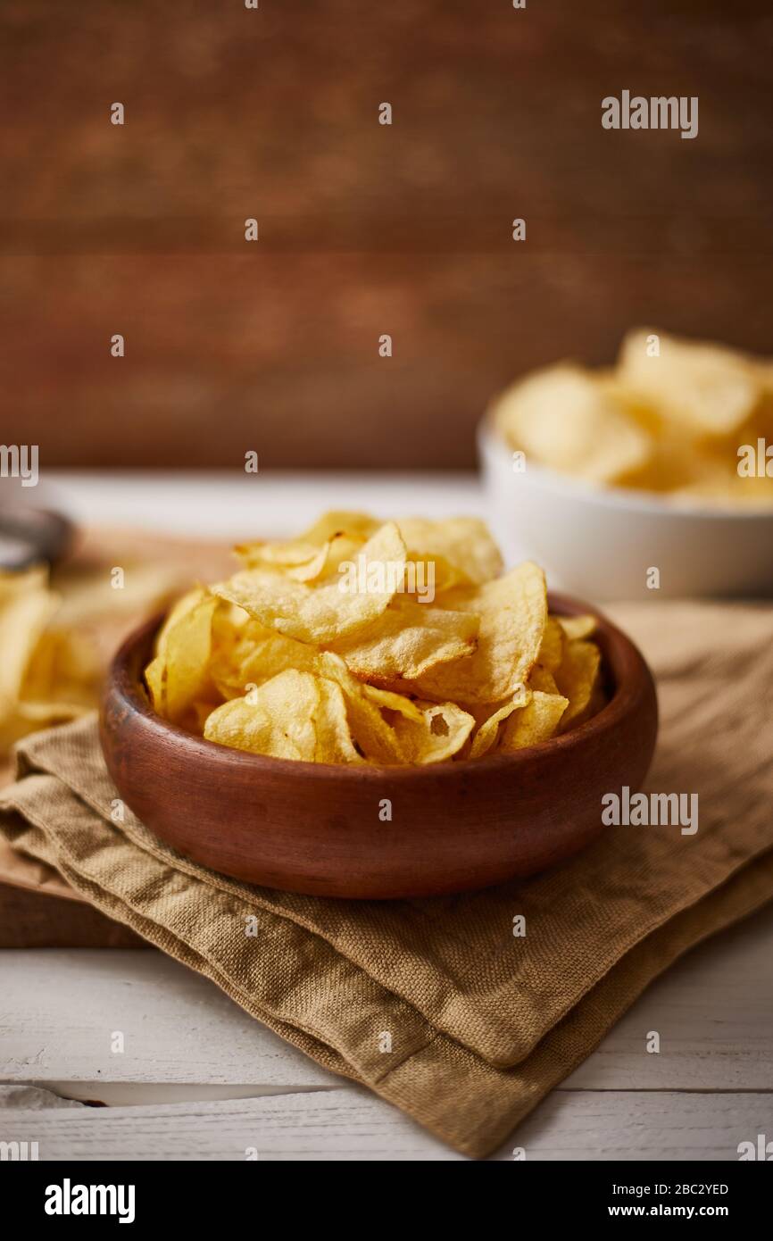 Crunchy delicious potato chips for a tasty snack break Stock Photo - Alamy