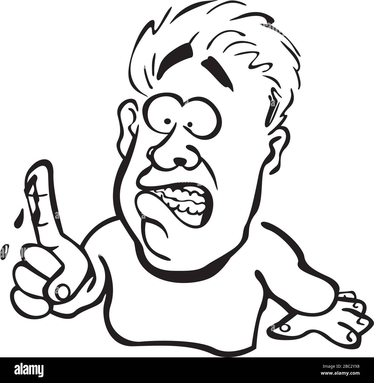 Cut finger Stock Vector Images - Alamy