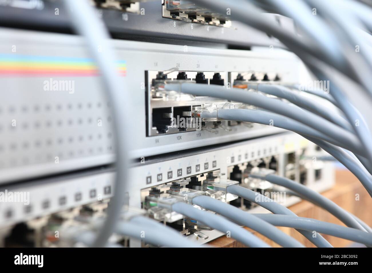 Panel with many cords Stock Photo - Alamy