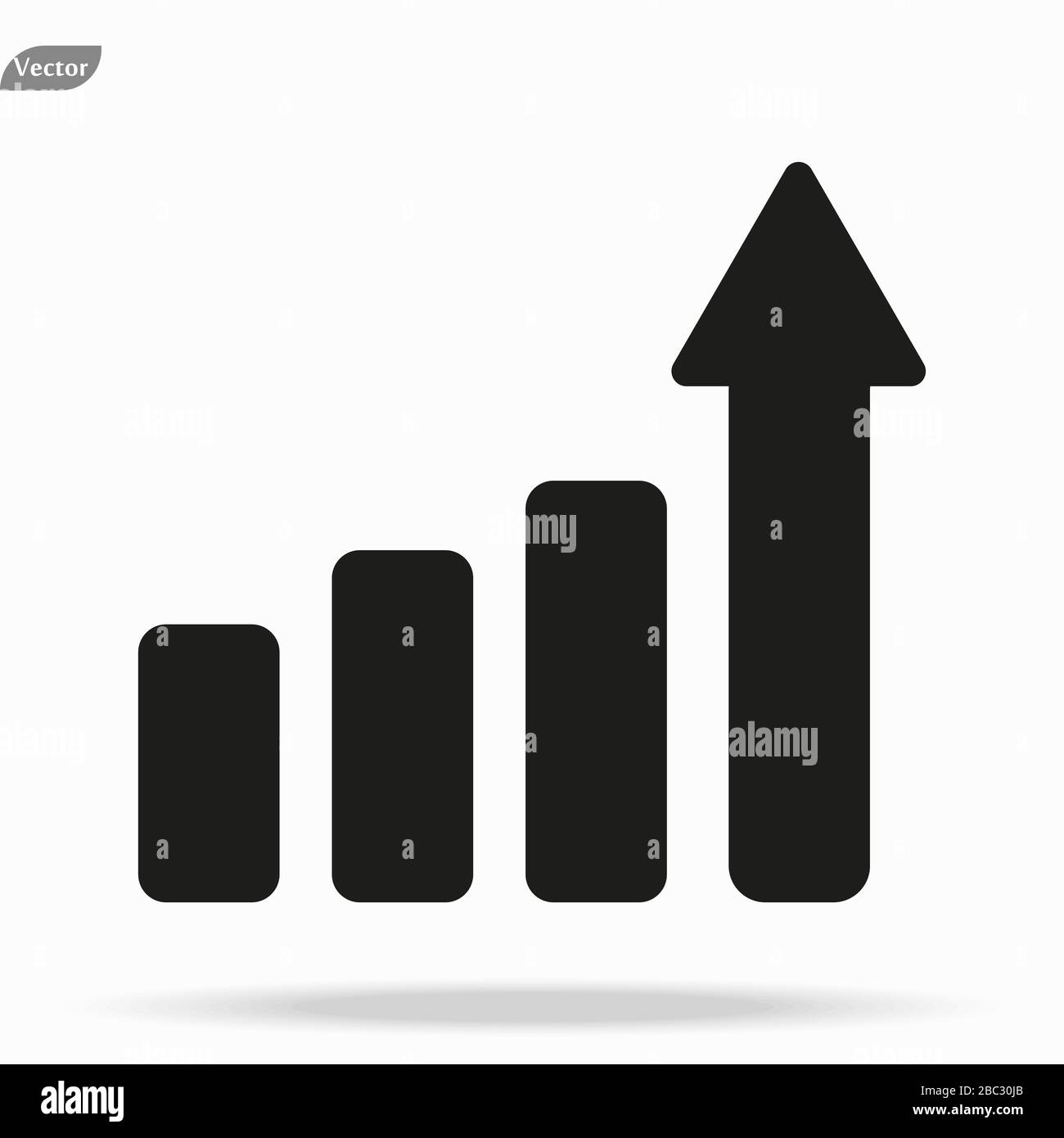 Ascending bars graphic with up arrow icon vector illustration eps10 on ...