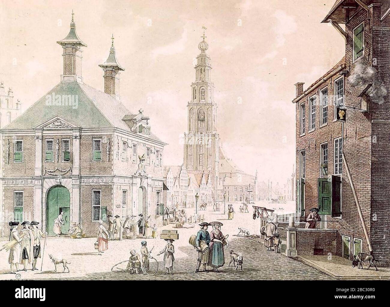 Grote Markt Groningen door Jan Bulthuis Stock Photo - Alamy