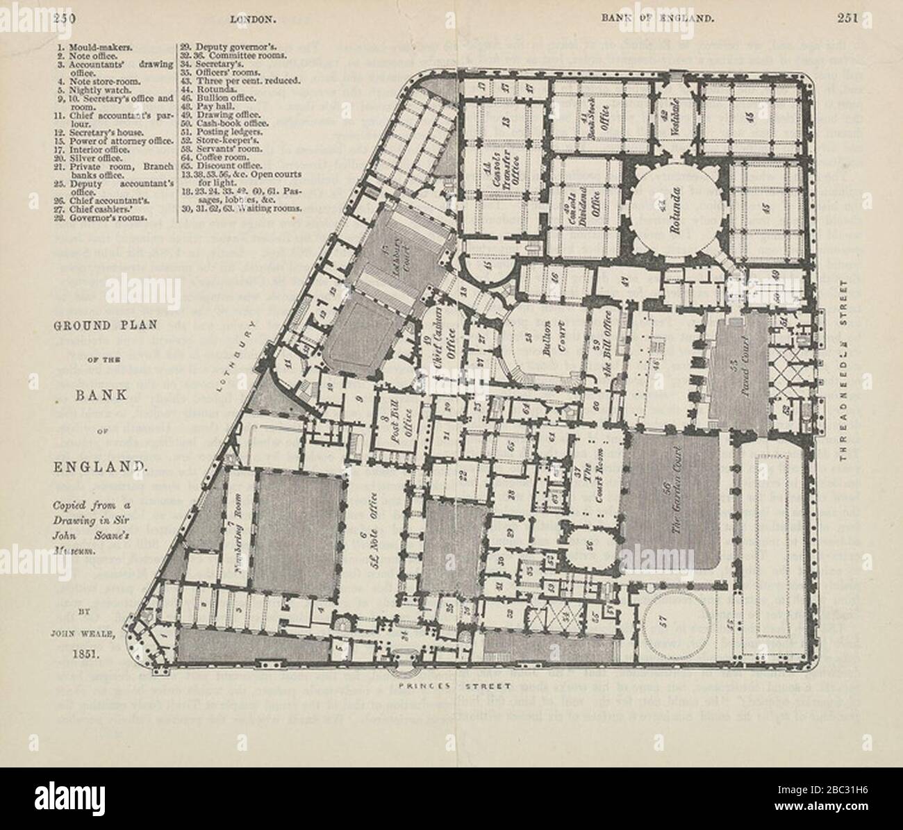 Ground plan of the Bank of England Stock Photo - Alamy