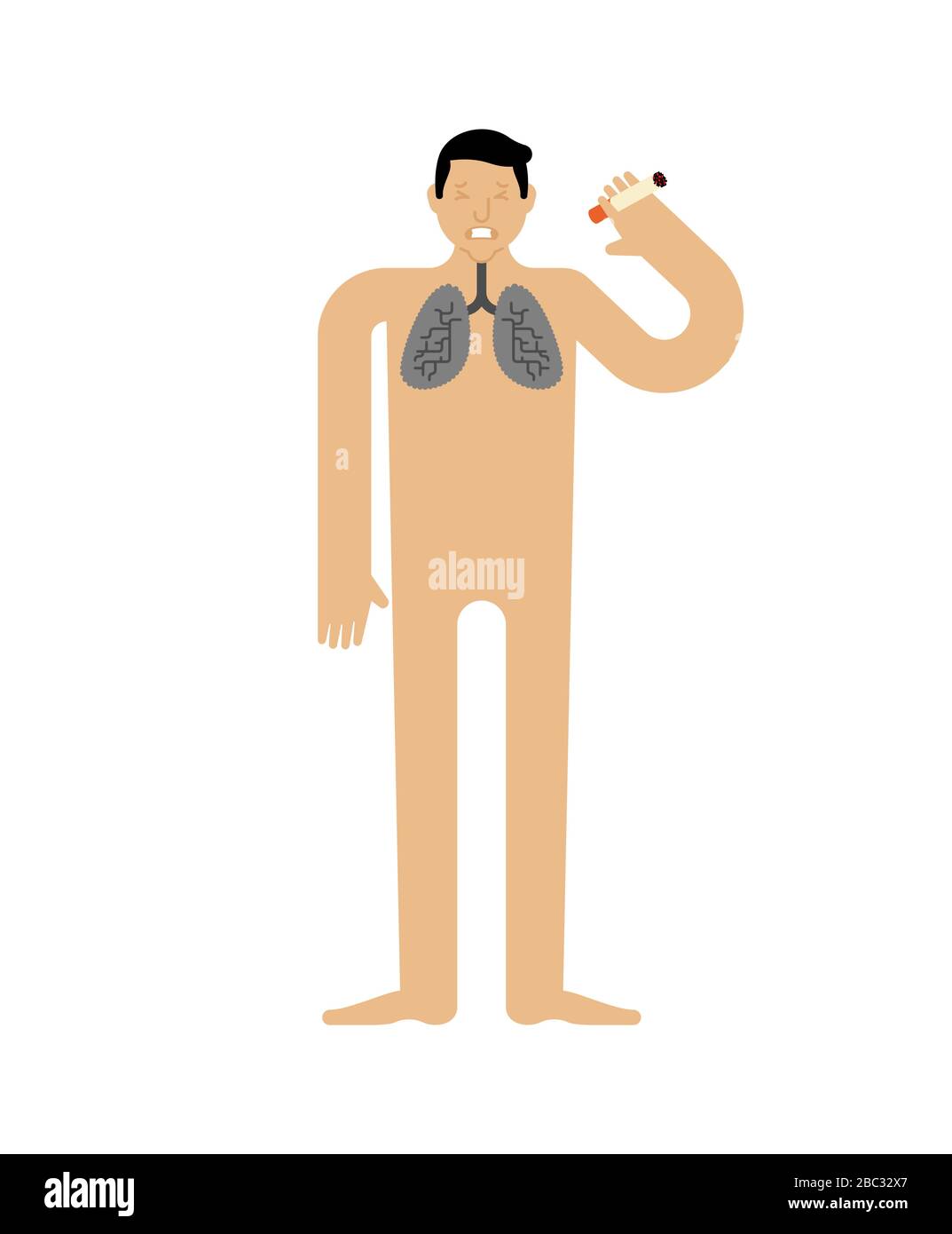 Lungs smoker human anatomy. Respiratory disease. vector illustration ...
