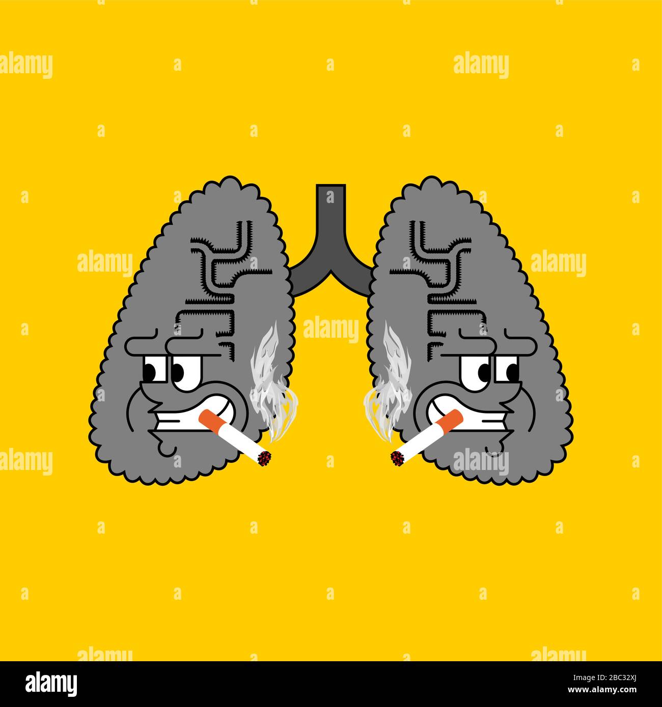 Lungs smoker. Sick internal organ. Respiratory disease Stock Vector ...
