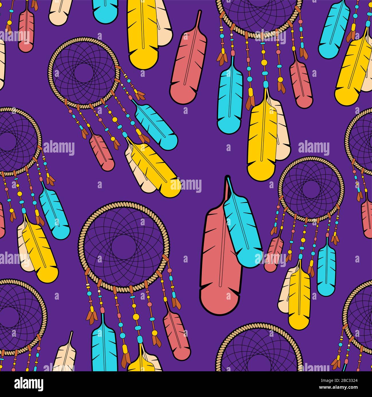 Dreamcatcher pattern seamless. Dream catcher background. vector texture ...