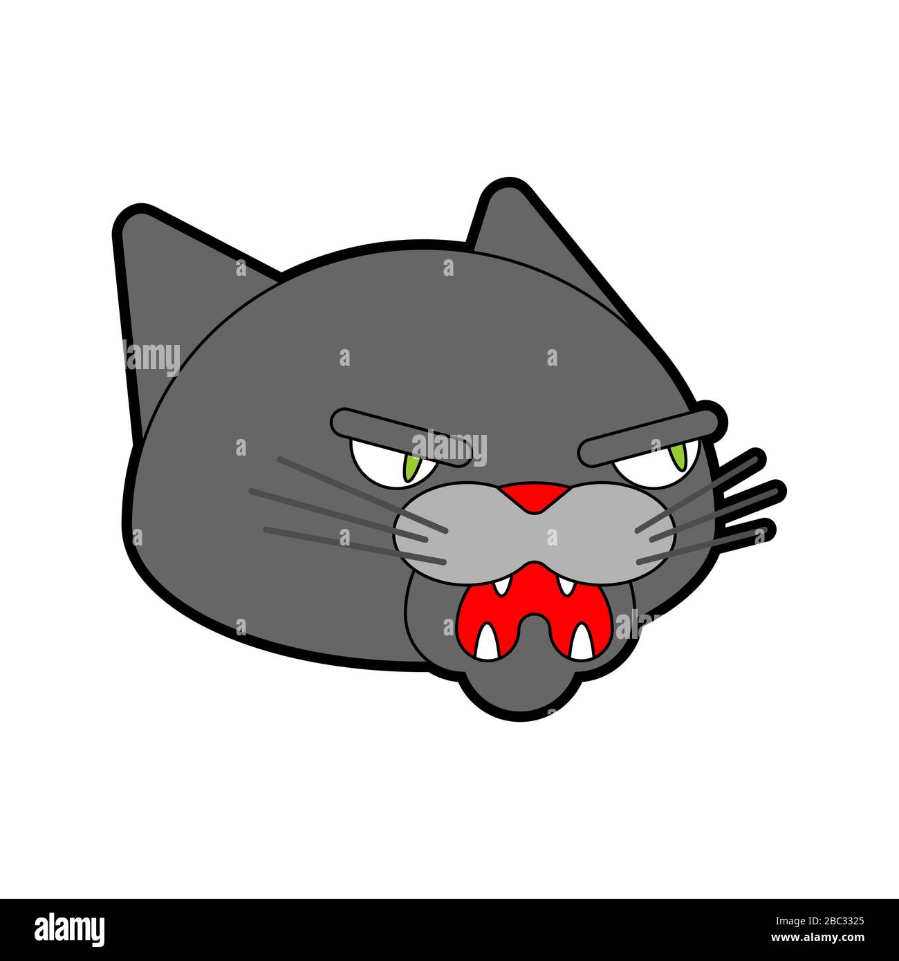 Angry cat face. Attacker pet head. Animal bully vector Stock Vector ...