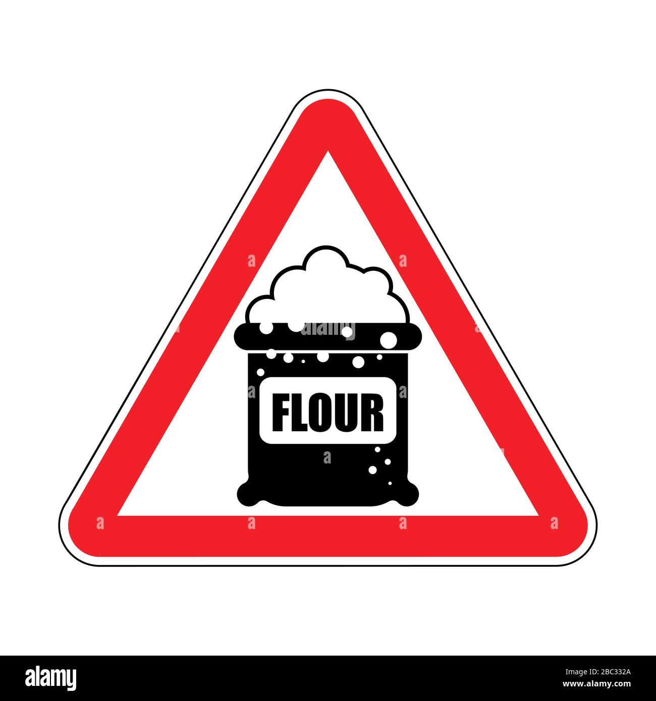 Attention flour. Caution fiber. Red triangle road sign Stock Vector ...