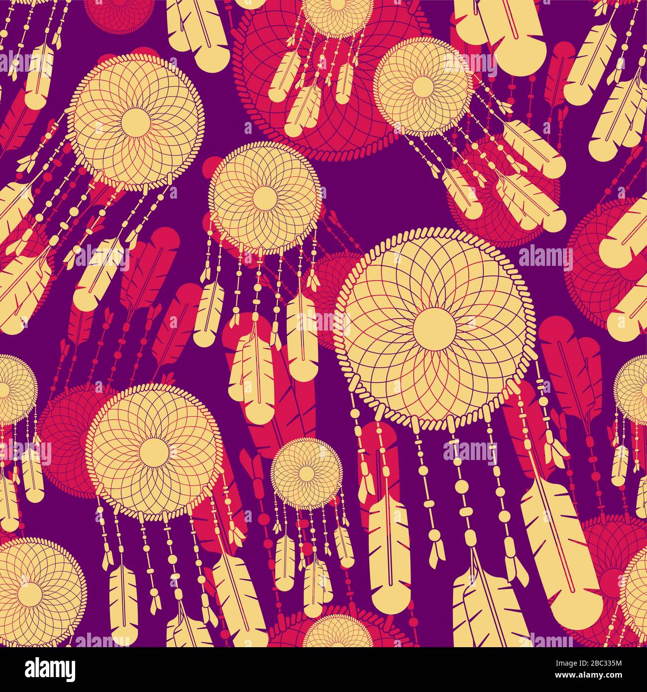 Dreamcatcher pattern seamless. Dream catcher background. vector texture ...