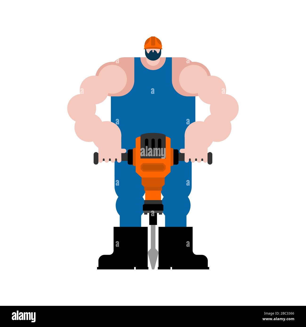 Cartoon illustration man workman pneumatic hi-res stock photography and ...